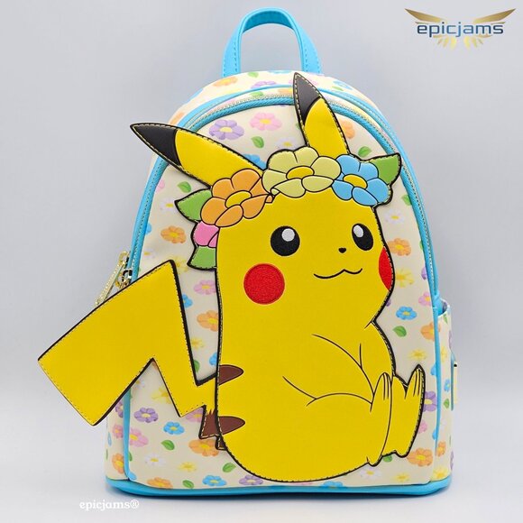 Loungefly | Bags | Loungefly Pokemon Pikachu Floral Crown Mini Backpack ...
